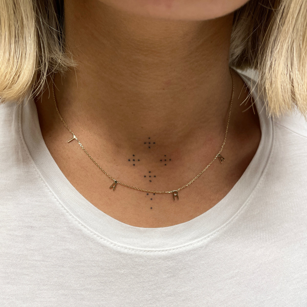 AARYAH | AMARA Spaced Out Letter Necklace